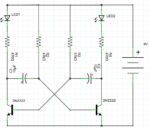 Circuit astabil cu 2 LED-uri - Licurici electronic - ELECTROKITS.RO